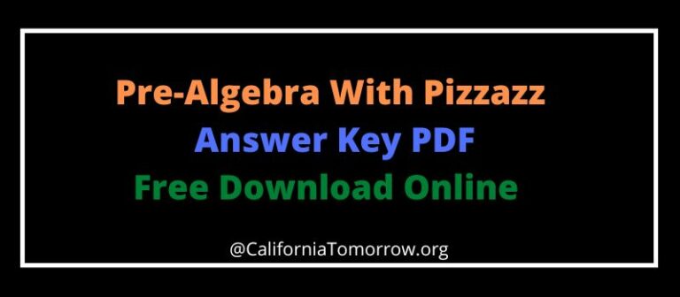 Pre-Algebra With Pizzazz Answer Key PDF 2024 [FREE]